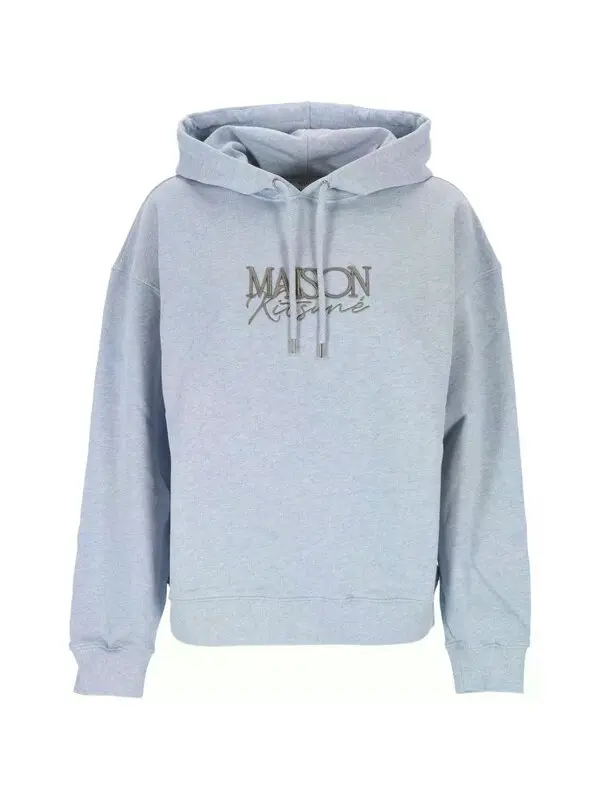 Maison Kitsuné Logo-embroidered Hoodie - Blue