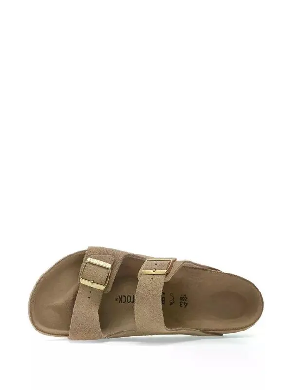 BIRKENSTOCK Arizona Buckled Suede Sandals - Neutrals