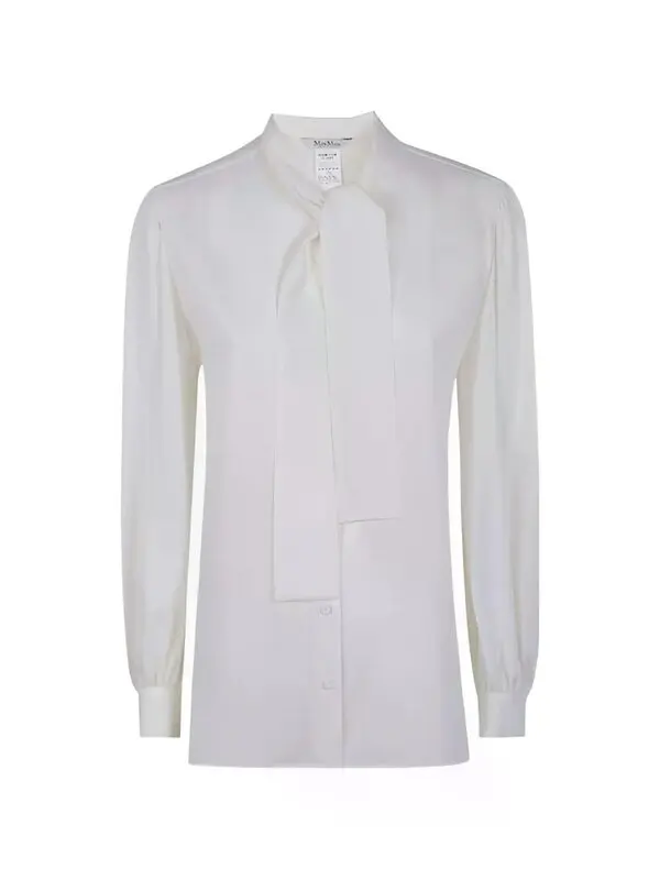Max Mara Melania Tie-neck Shirt - White