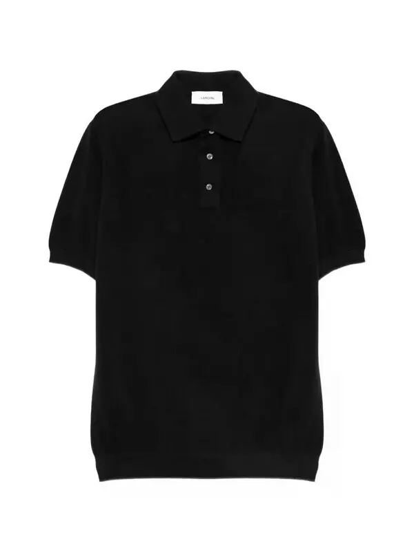 LARDINI Buttoned Polo Shirt - Black