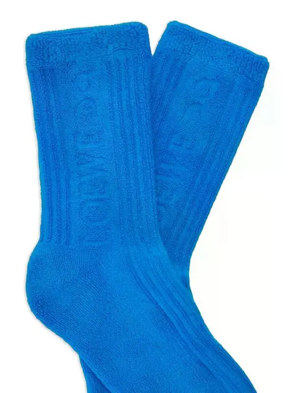 Loewe Logo Ribbed Socks - Blue