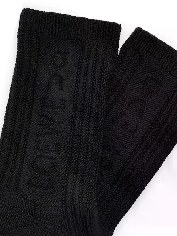Loewe Ribbed Socks With Logo - Black