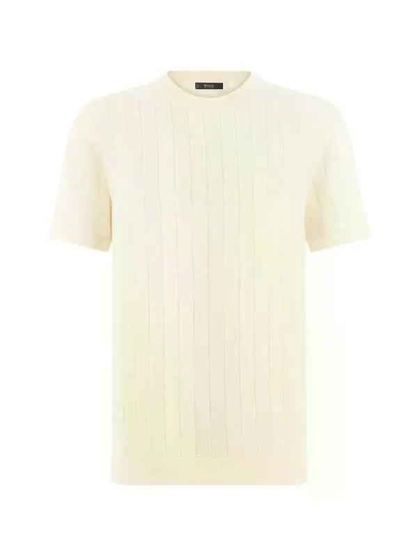 Boggi Milano Ribbed T-shirt - Neutrals