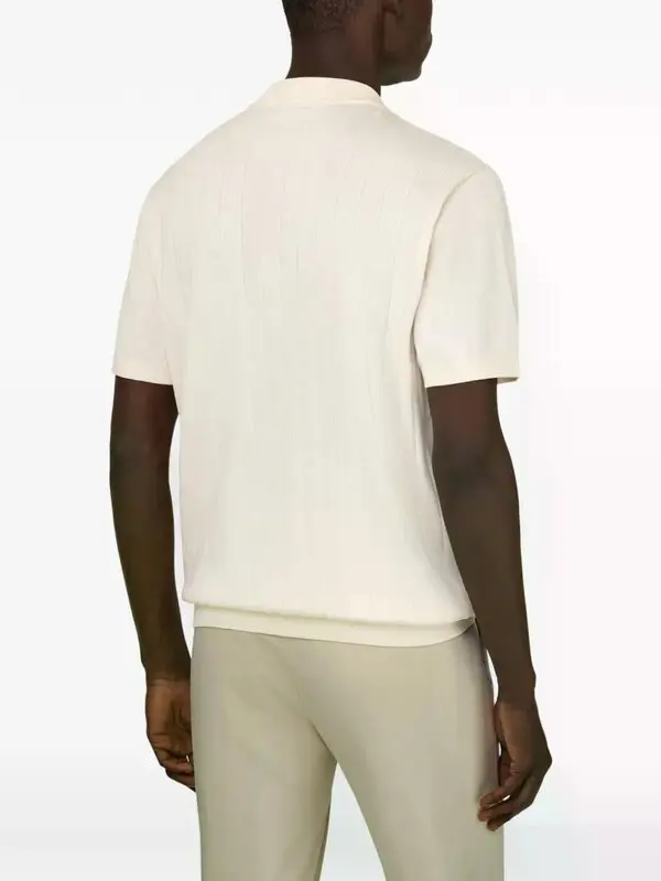 Boggi Milano Ribbed Open-neck T-shirt