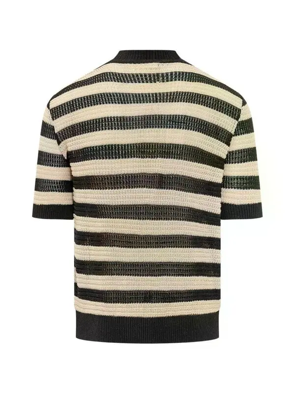 A PAPER KID Striped Knitted T-shirt
