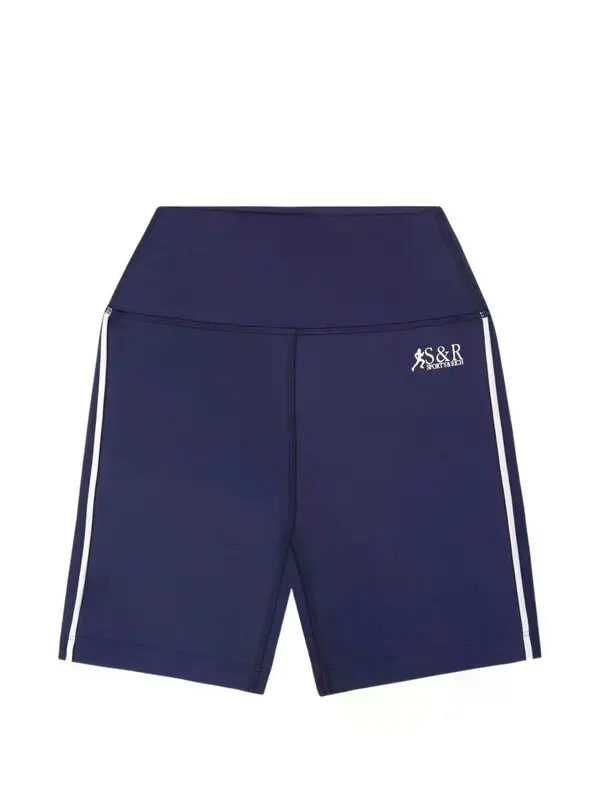 SPORTY & RICH Runner Stripe-detail Shorts - Blue