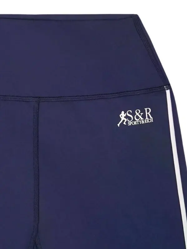 SPORTY & RICH Runner Stripe-detail Shorts - Blue