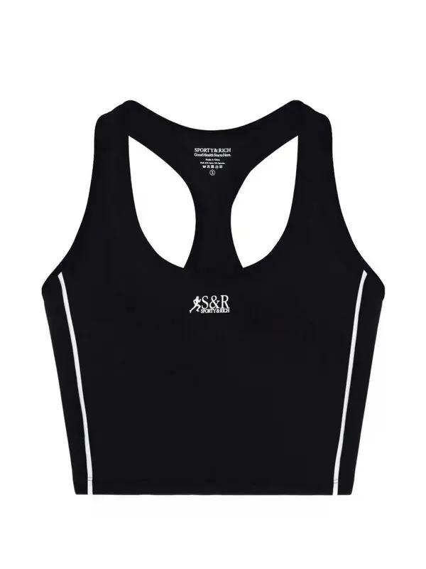 Sporty & Rich Racerback Logo Tank Top - Black