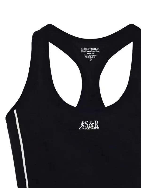 Sporty & Rich Racerback Logo Tank Top - Black