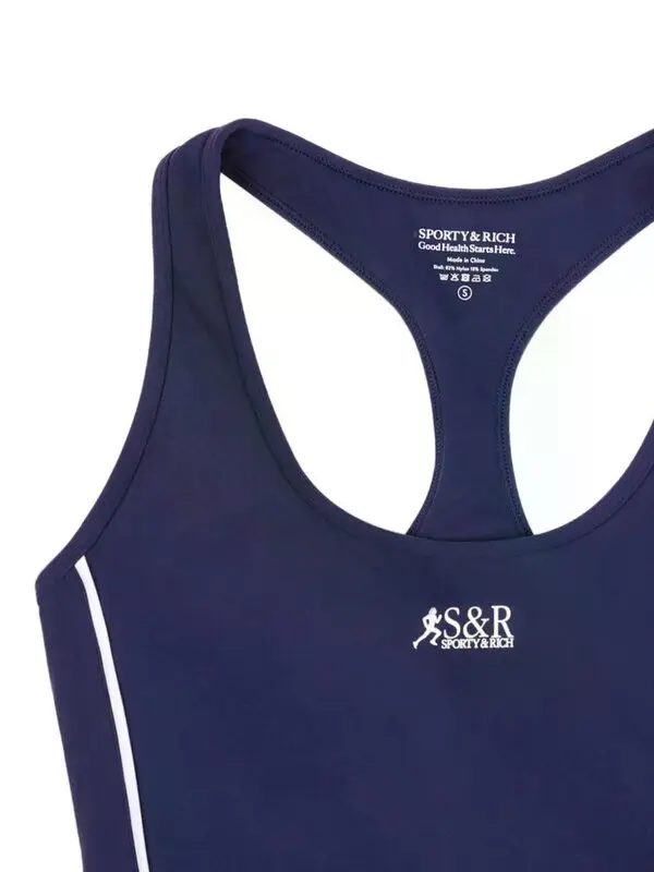 SPORTY & RICH Sr Runner Sports Crop Tank Top - Blue