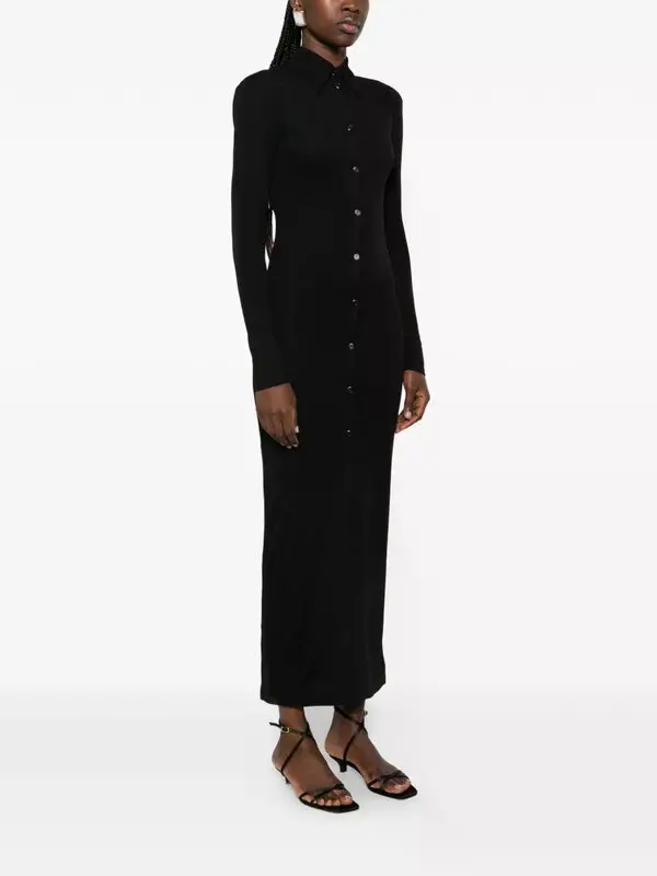 Nanushka Shoulder Pad Maxi Shirt Dress