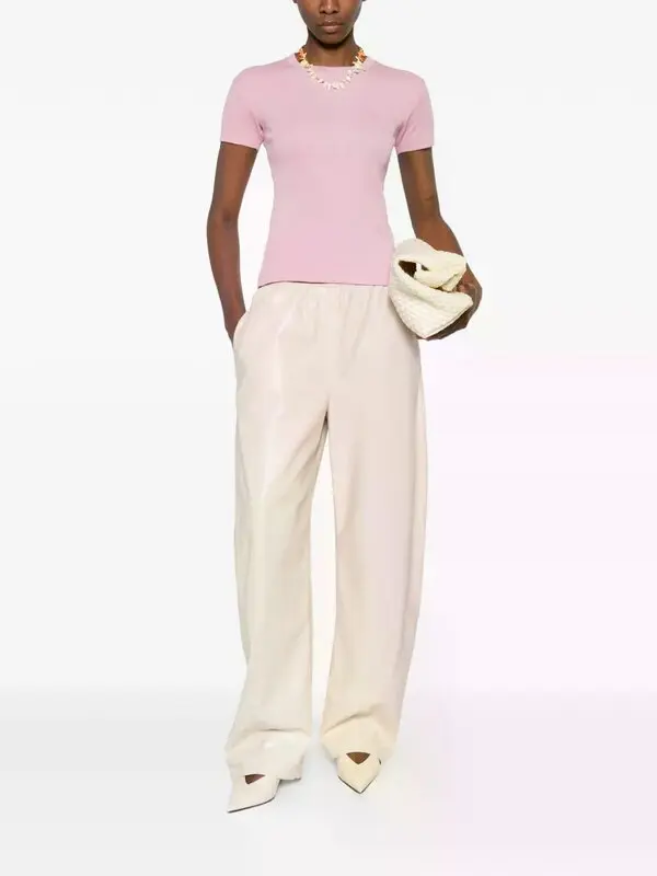 Nanushka Slim Fit Cropped T-shirt - Pink