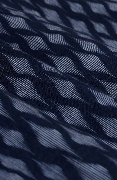 Bugatchi Vero Shaped Fit Geometric Print Short Sleeve Button-up Shirt - Navy