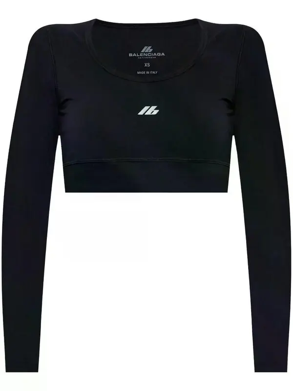 Balenciaga Long-sleeve Sports Bra - Black