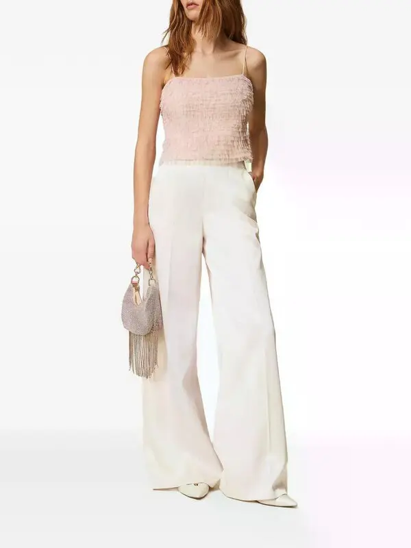TWINSET Ruffle Detail Tulle Top