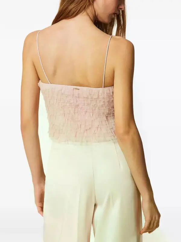 TWINSET Ruffle Detail Tulle Top