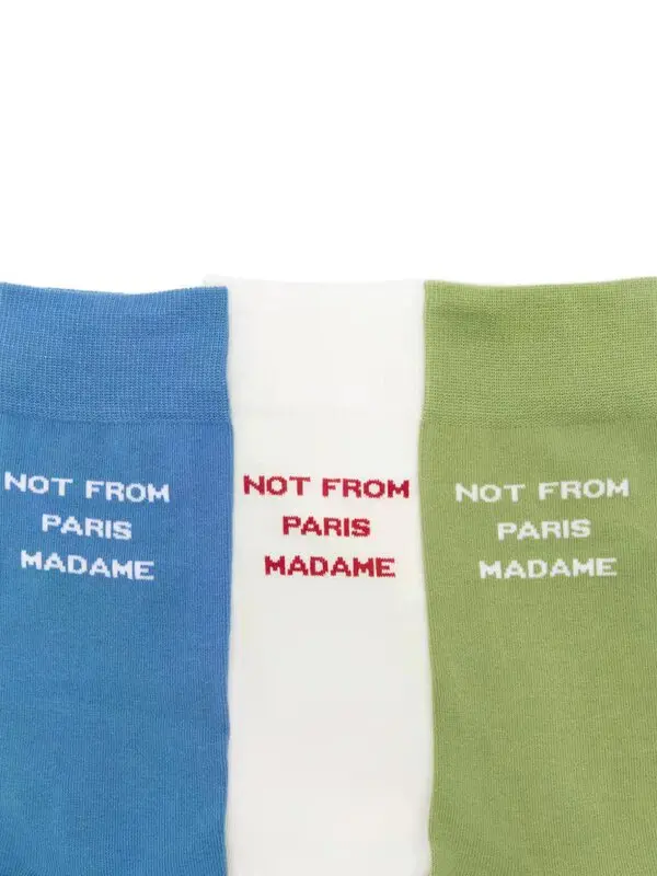 Drole De Monsieur Lettering Socks - Blue