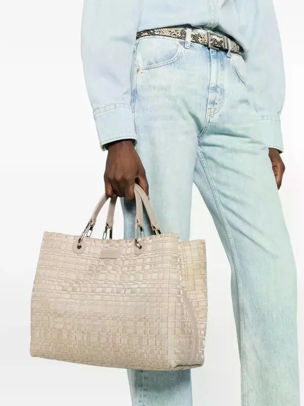 Emporio Armani Woven Top-handle Tote Bag