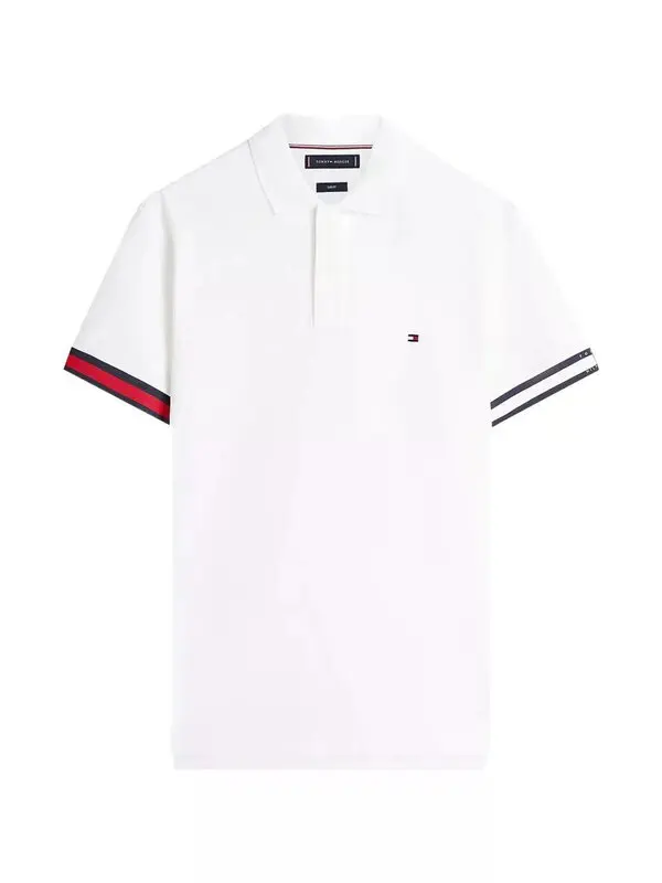 Tommy Hilfiger Striped Trim Polo Shirt - White