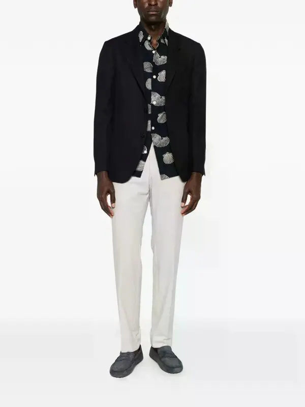 LARDINI Patch-pocket Blazer - Blue