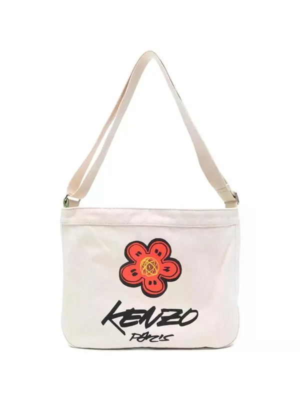 Kenzo Logo-print Shoulder Bag - Neutrals