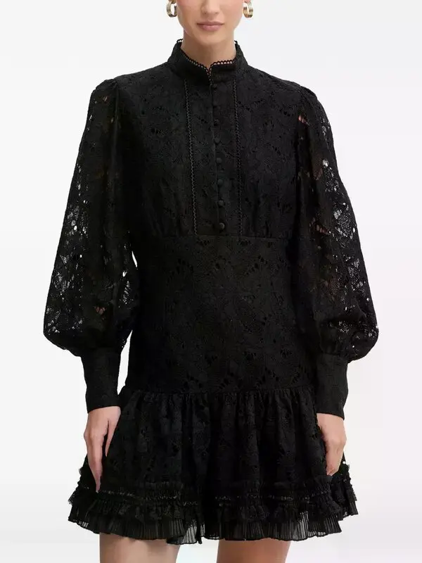Bardot Lace Ruffled Dress