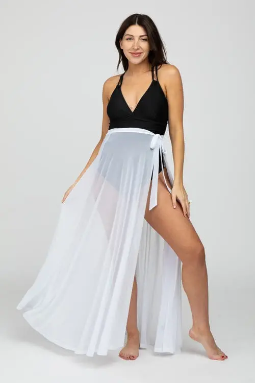 PINKBLUSH Mesh Wrap Cover Up - White