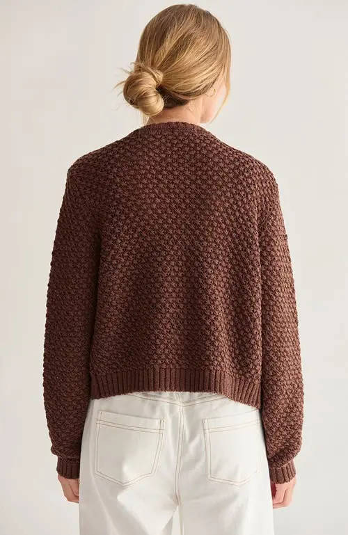 CRESCENT Basket Weave Knit Cardigan Tank Two Piece Set