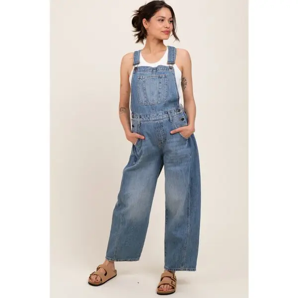 PINKBLUSH Barrel Leg Overalls - Blue
