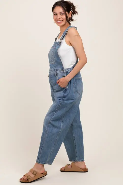 PINKBLUSH Barrel Leg Overalls - Blue
