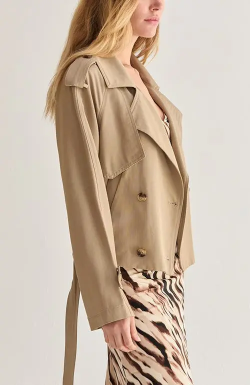 CRESCENT Double-breasted Crop Trench Coat