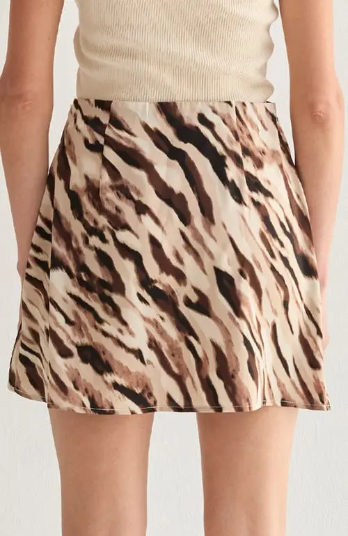 CRESCENT Abstract Animal Print Mini Skirt