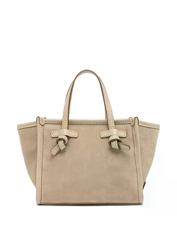 GIANNI CHIARINI Miss Marcella Suede Tote - Neutrals