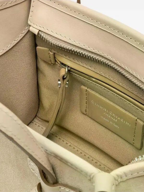 GIANNI CHIARINI Miss Marcella Suede Tote - Neutrals