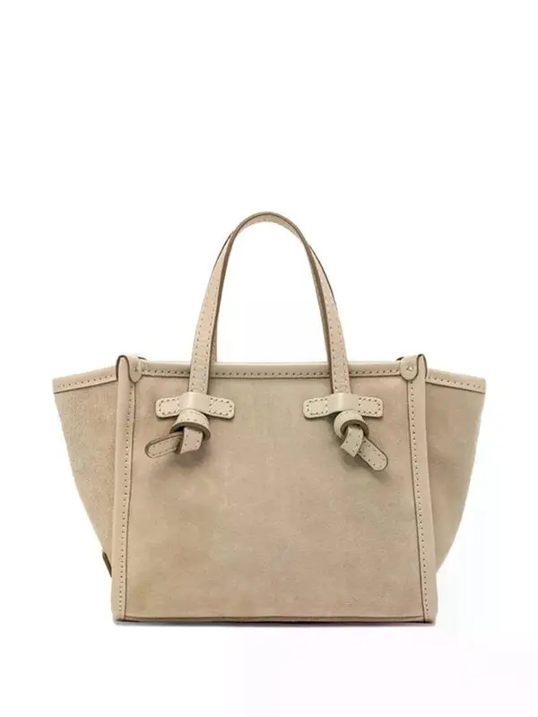 GIANNI CHIARINI Miss Marcella Suede Tote - Neutrals