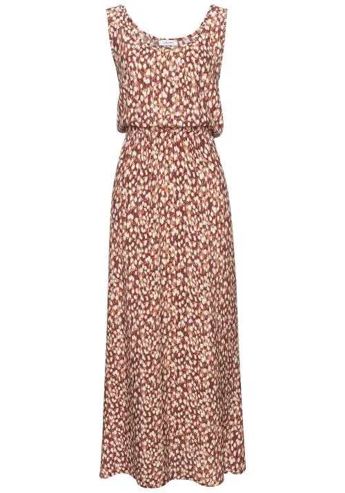 LASCANA Sleeveless Printed Maxi Dress With Elastic Waistband