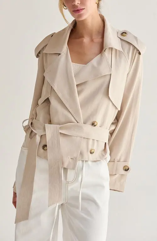 CRESCENT Double-breasted Cropped Trench Coat