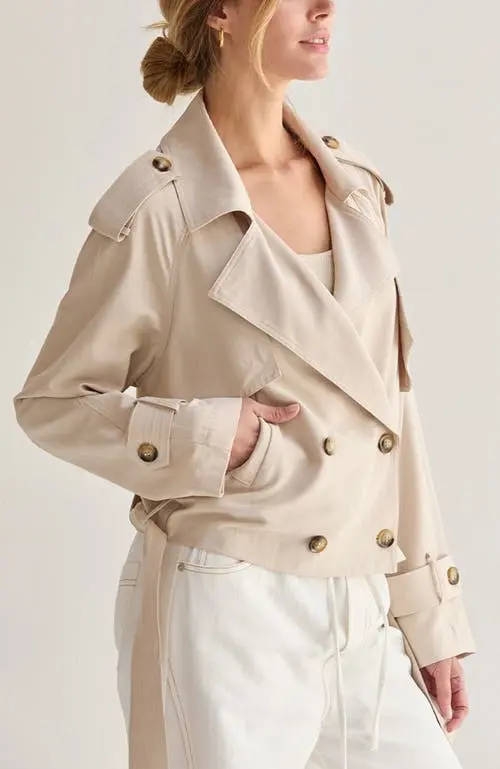 CRESCENT Double-breasted Cropped Trench Coat