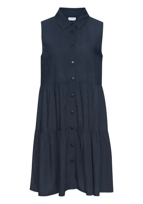LASCANA Sleeveless Tiered Shirt Dress