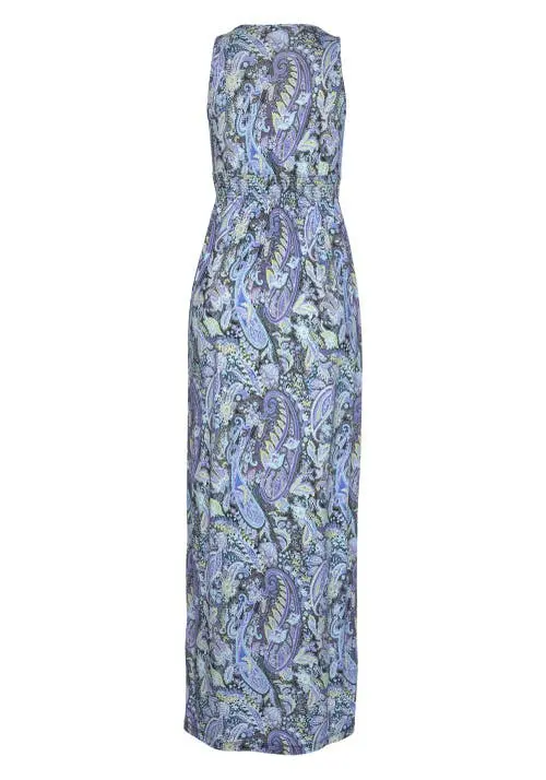 LASCANA Paisley Print V-neck Maxi Dress