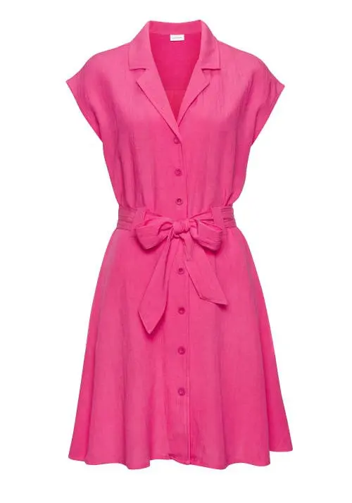 LASCANA Belted Shirt Dress - Pink