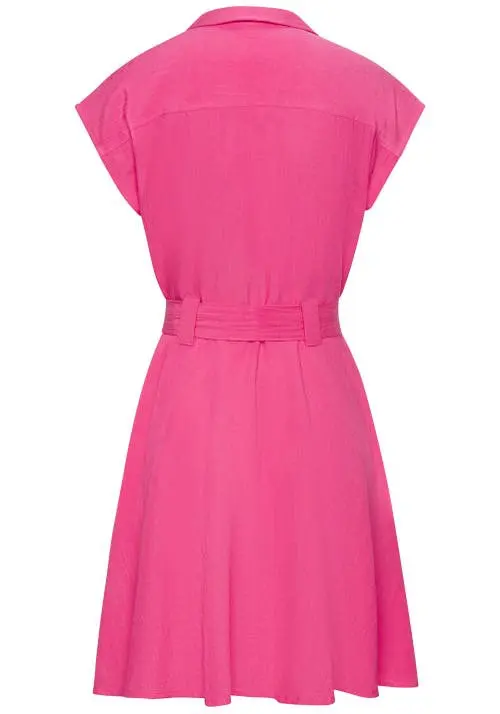 LASCANA Belted Shirt Dress - Pink