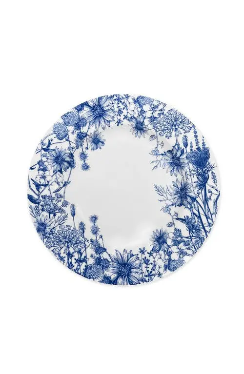 CASKATA Summer S Rimmed Dinner Plateporcelainset 4 - Blue