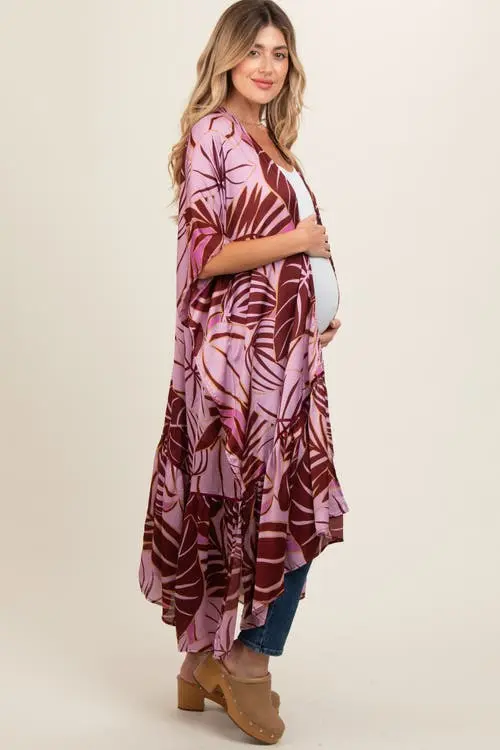 PINKBLUSH Tropical Print Long Cover Up