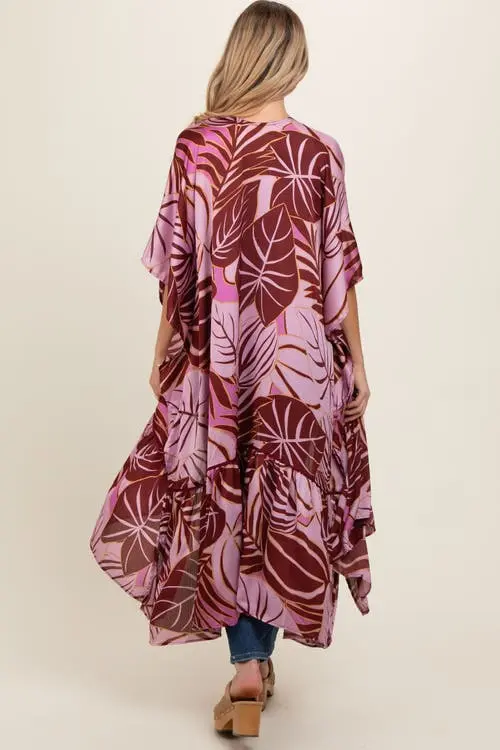 PINKBLUSH Tropical Print Long Cover Up
