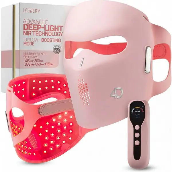 LOVERY 4d Led Light Therapy Mask With Near-infrared Light Anti Aging Skin Rejuvenation - Pink