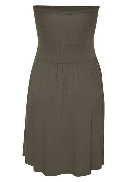 LASCANA Printed Strapless Fit And Flare Short Dress - Olive
