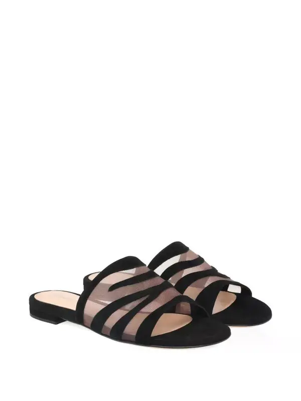 GIANVITO ROSSI Tigra Open Toe Slippers - Black