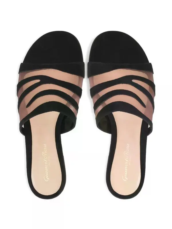 GIANVITO ROSSI Tigra Open Toe Slippers - Black