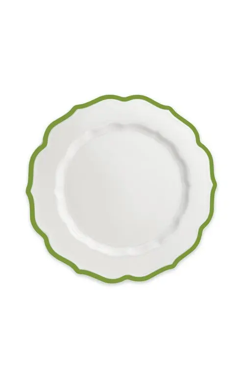 CASKATA Stella Verde Scalloped Dinner Plateporcelainset 4 - Green